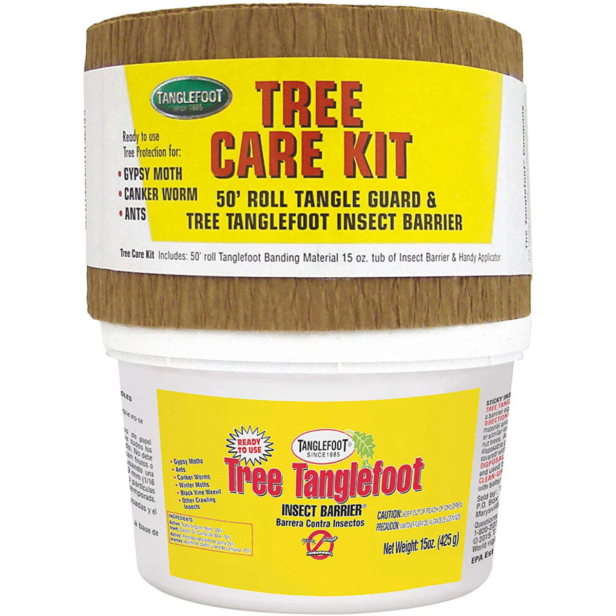 Tanglefoot Tree Care Kit with Tree Insect Barrier & Tangle-Guard Wrap ...